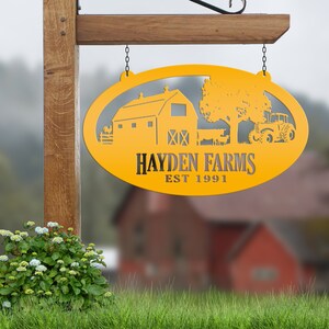 Oval Farm Sign With Family Name and Established Date - Etsy