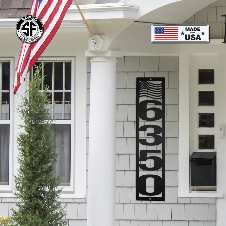 Patriotic Address Sign Metal Flag Address Sign Outdoor - Etsy
