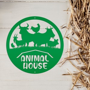 Farm Animal House Metal Sign - Etsy