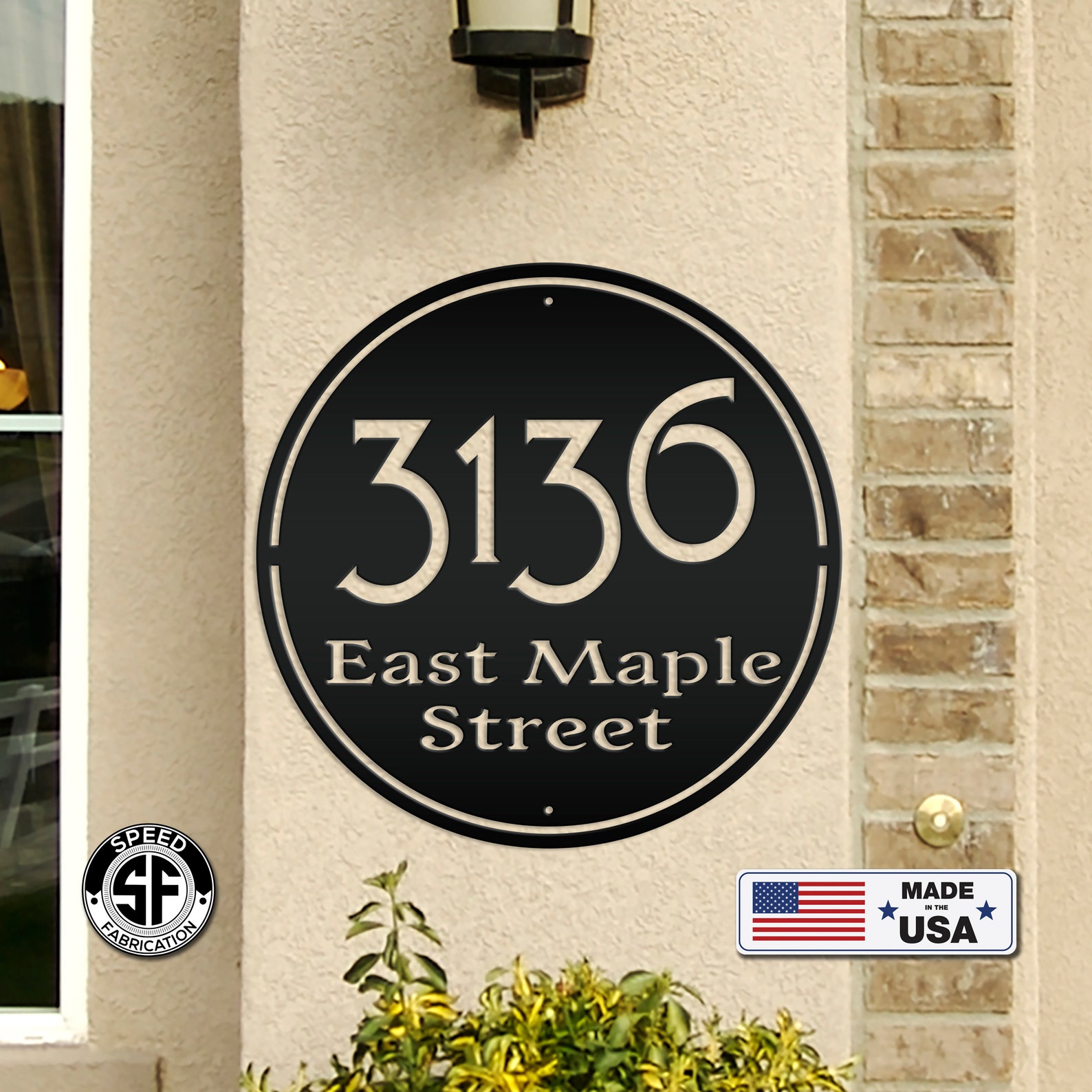 Personalized Round Address Metal Sign Modern Address Sign - Etsy