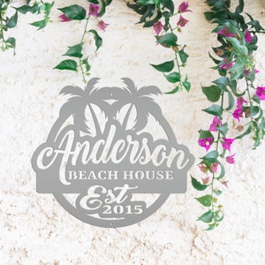 Custom Metal Palm Tree Sign, Pool Sign, Outdoor Patio Sign - Etsy