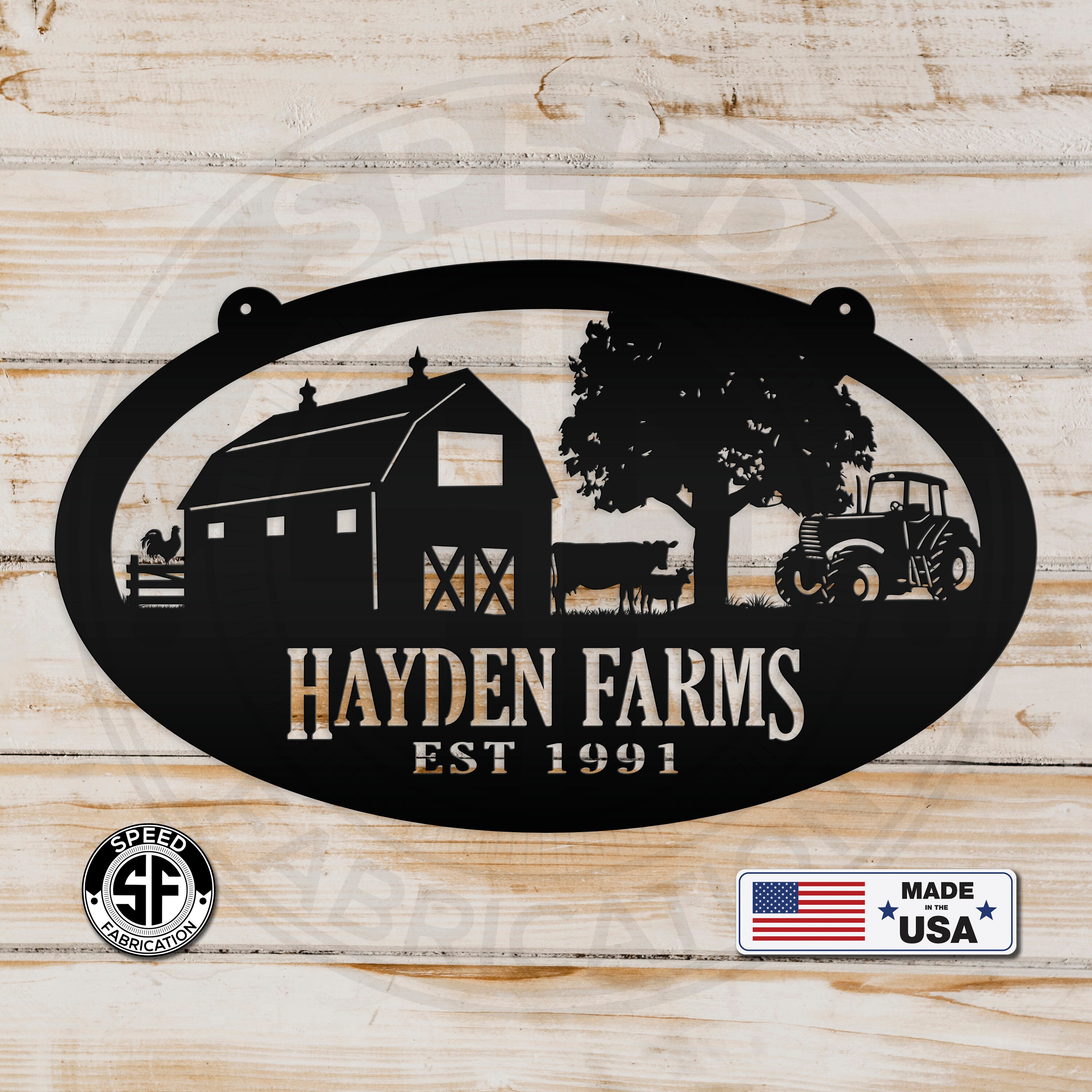 Oval Farm Sign With Family Name and Established Date - Etsy