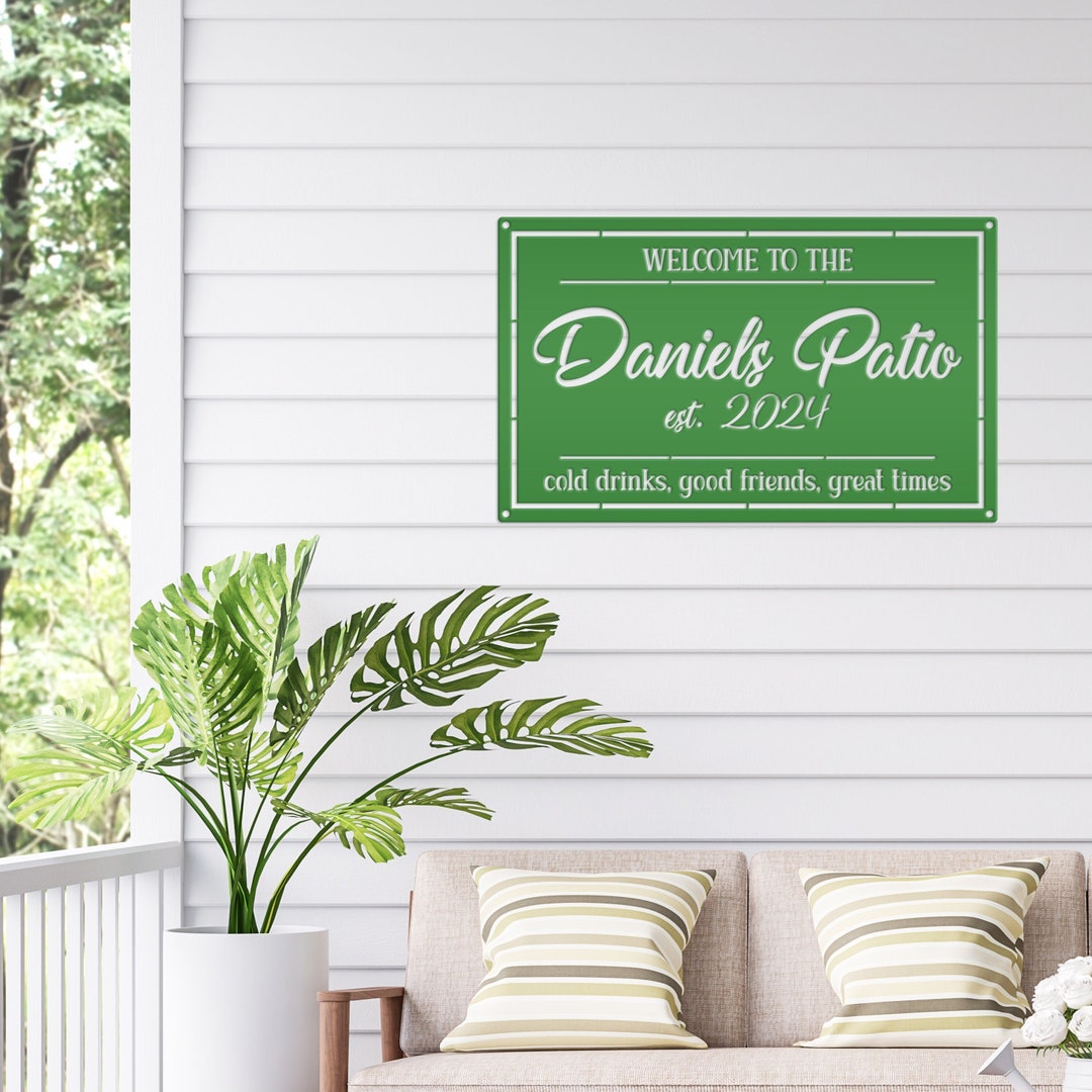 Outdoor Patio Sign, Custom Metal Porch Wall Art - Etsy