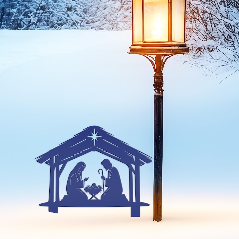 Nativity Scene Metal Yard Stake - Holiday Shadow Caster - Christmas ...