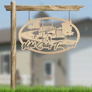 Semi Truck Sign, Metal Custom 18 Wheeler Decor, Personalized Big Rig ...