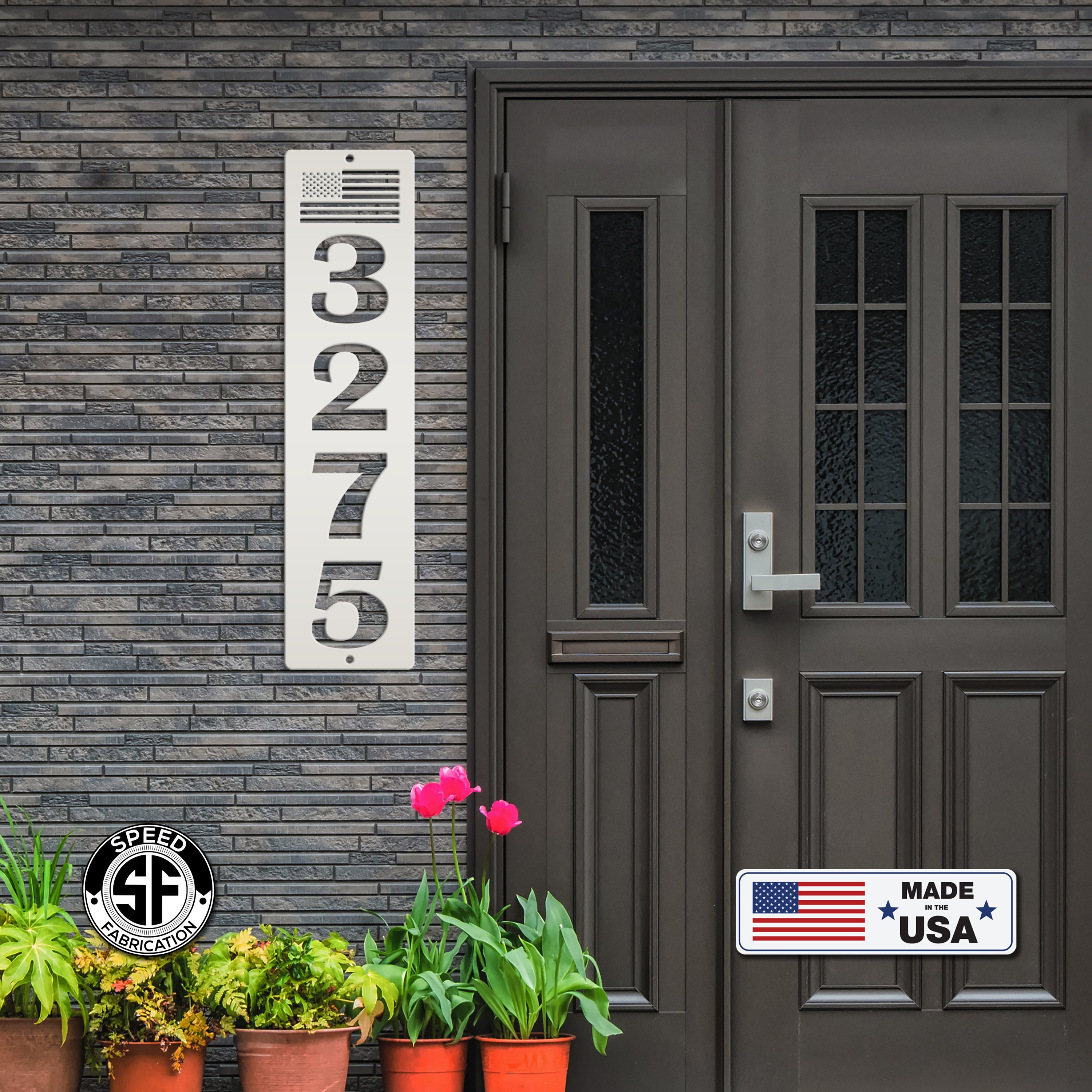 Patriotic House Numbers Metal Sign Flag Address Sign - Etsy