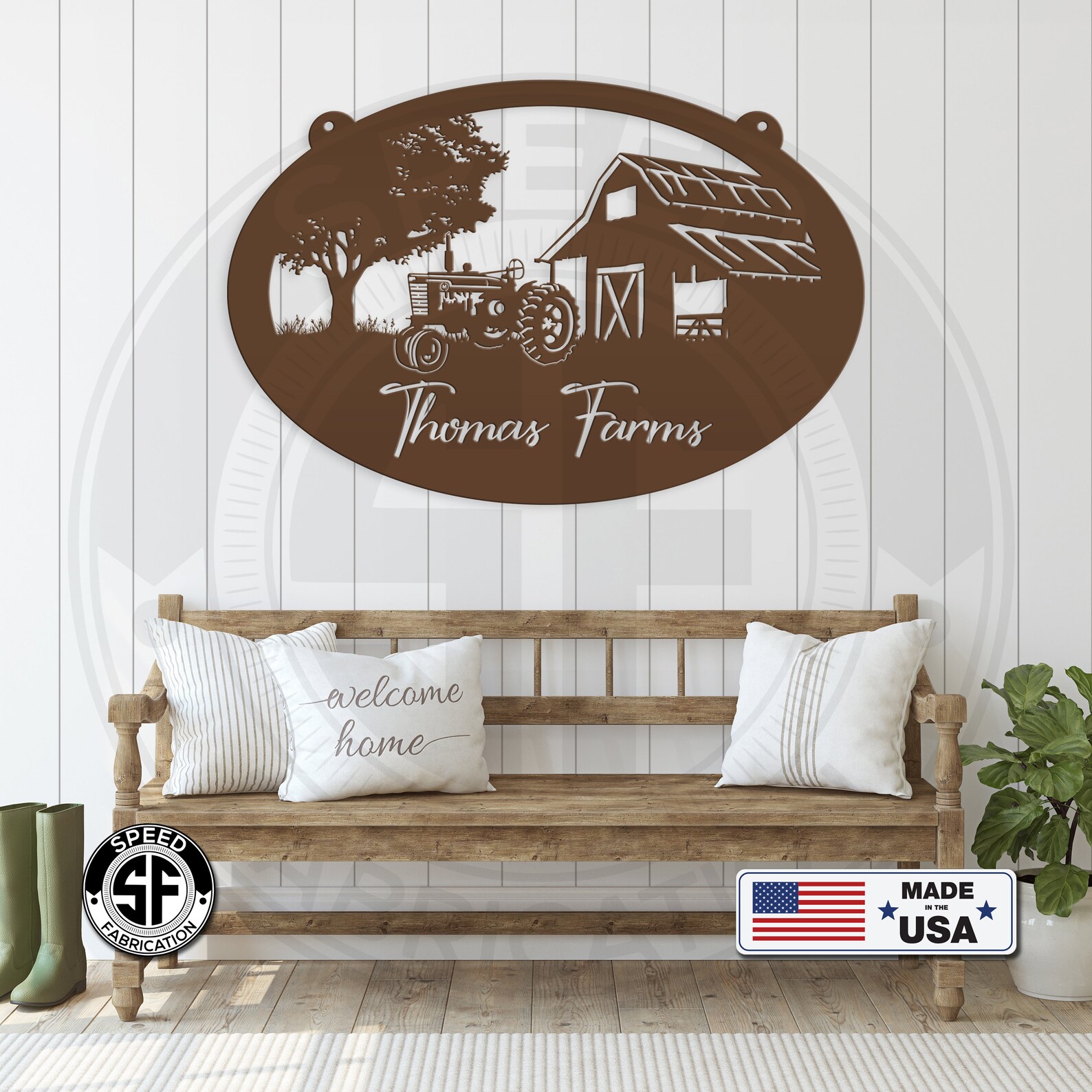 Personalized Tractor and Barn Metal Sign Family Farm Sign - Etsy