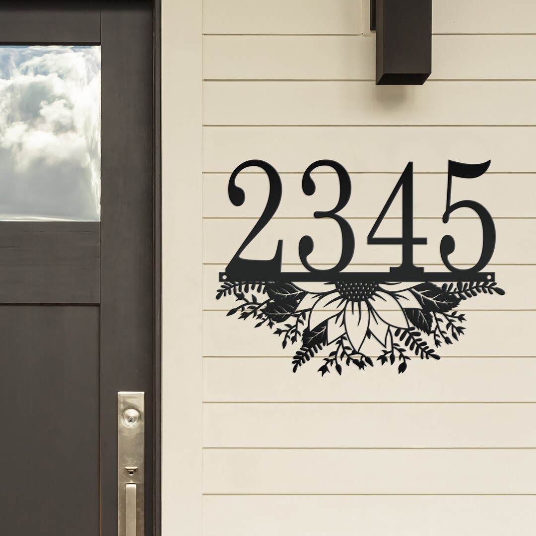 Custom Sunflower Metal Address Sign – Unique Home Decor - Charming ...