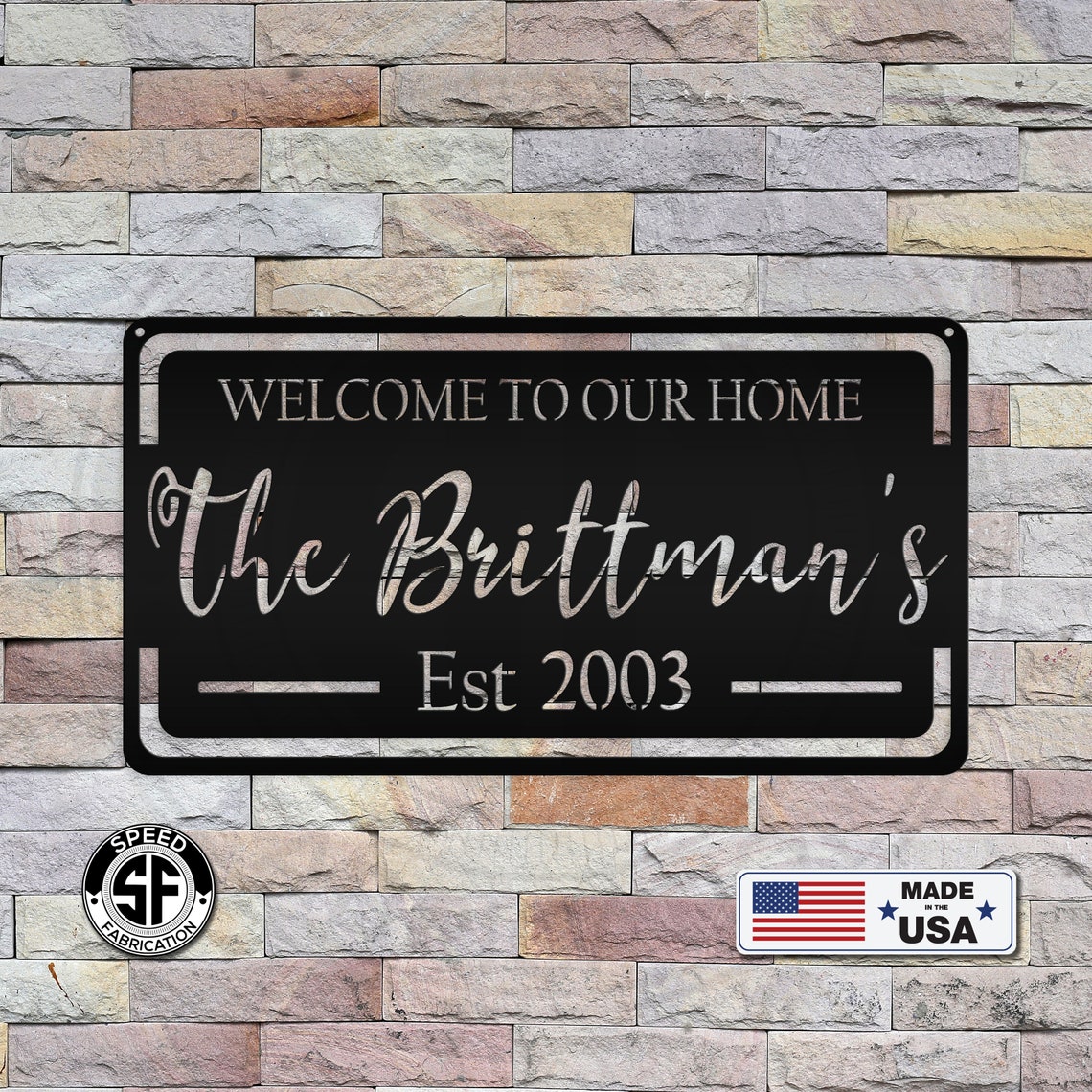 Personalized Rectangle Metal Porch Welcome Sign - Etsy