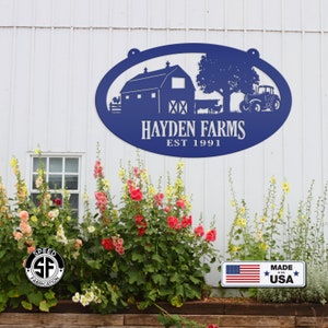 Oval Farm Sign With Family Name and Established Date - Etsy