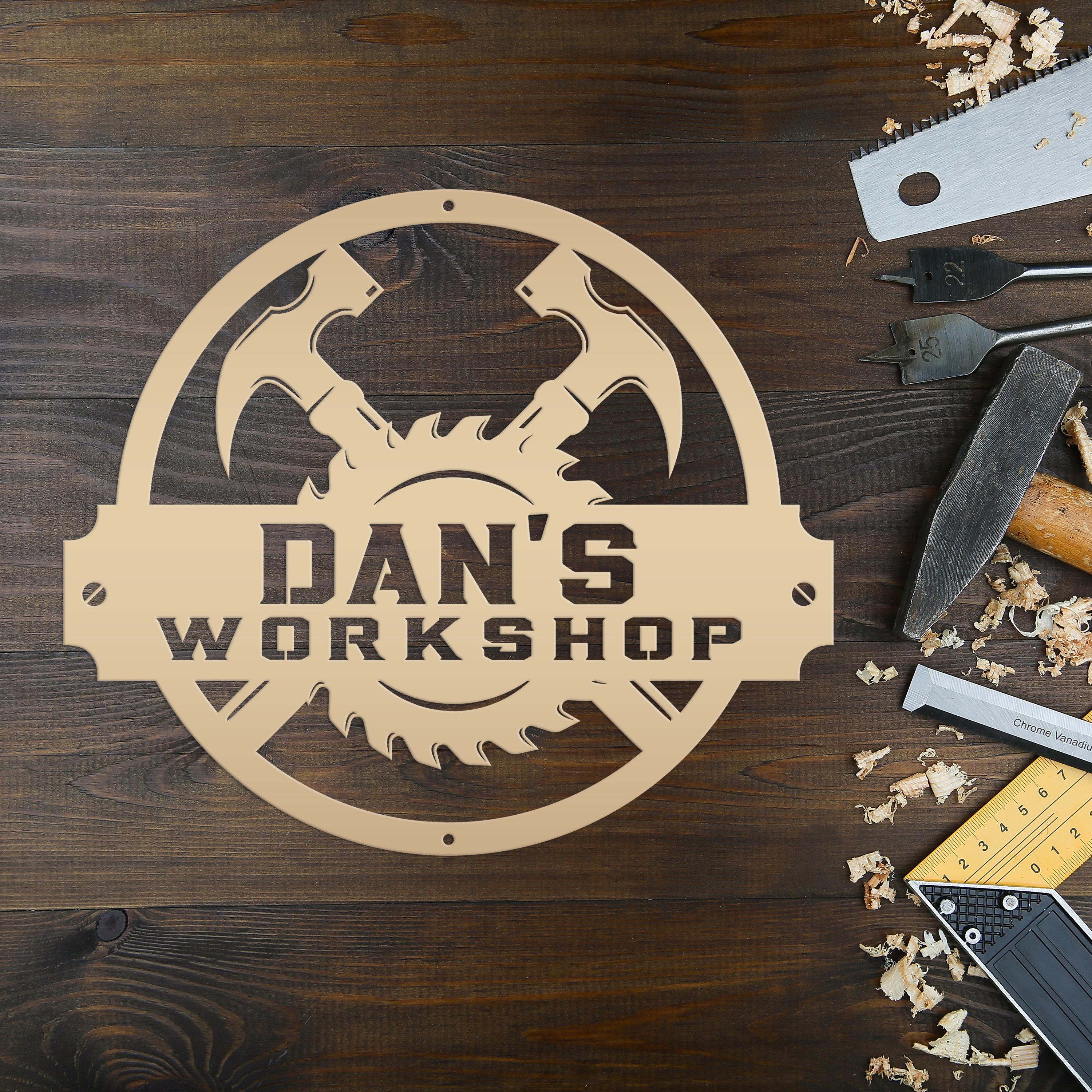 Woodworking Workshop Metal Sign - Custom Carpentry Shop Business ...