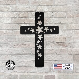 Flower Metal Cross Sign - Etsy