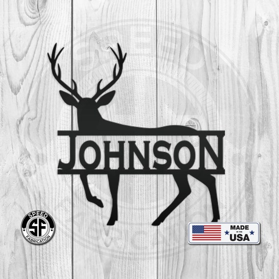 Personalized Deer Monogram Metal Sign | Etsy