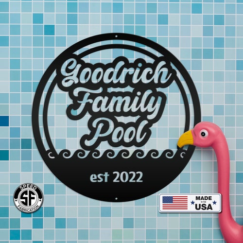 Personalized Family Pool Sign Pool Palm Tree Sign Tree House - Etsy