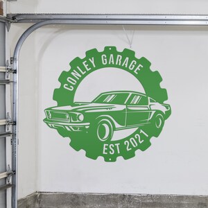 Custom Car Sign for Garage or Shop Sign With Muscle Car Home Decor ...