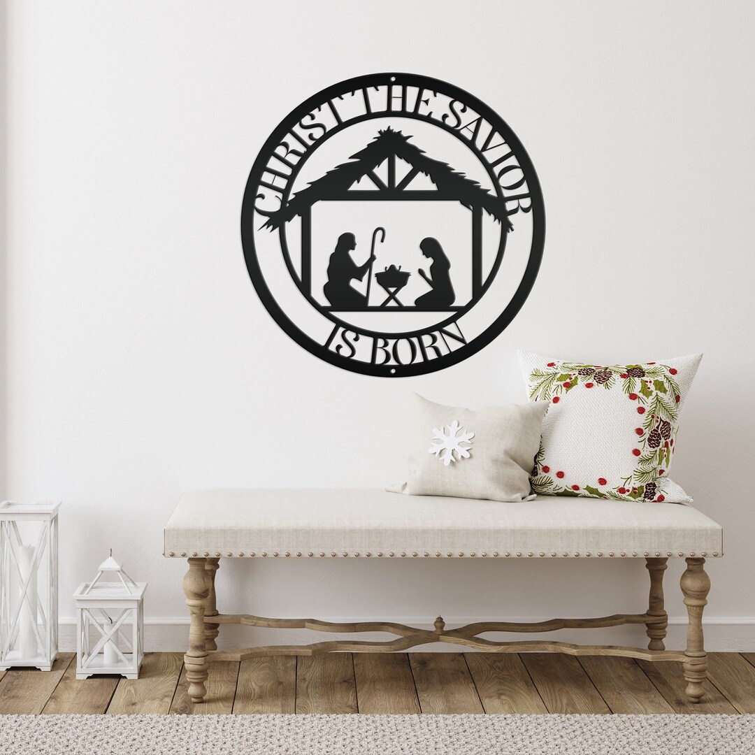 Christ the Savior is Born Christmas Metal Sign - Etsy