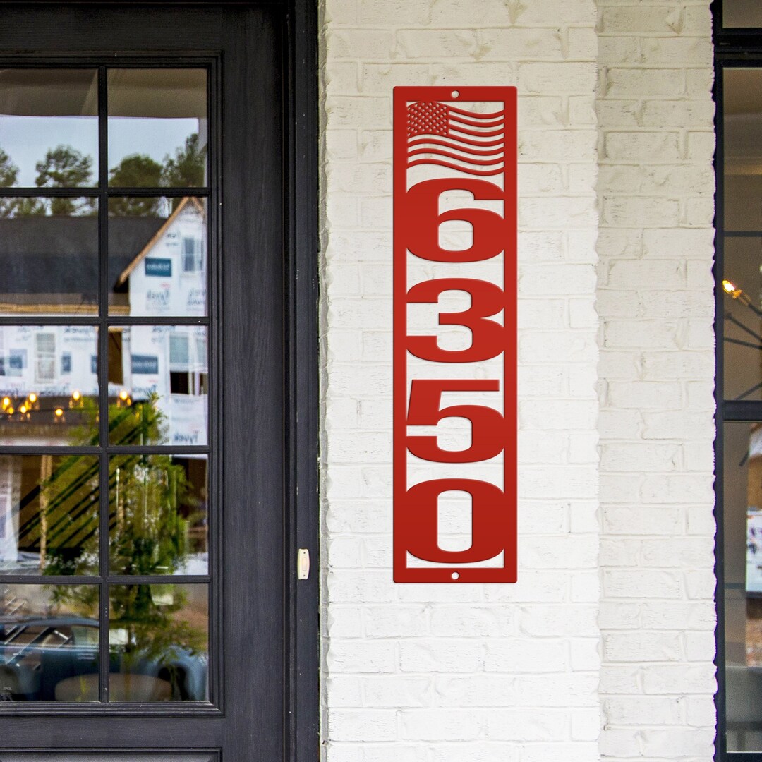 Patriotic Address Sign, Metal Flag Address Sign, Outdoor Address Sign ...