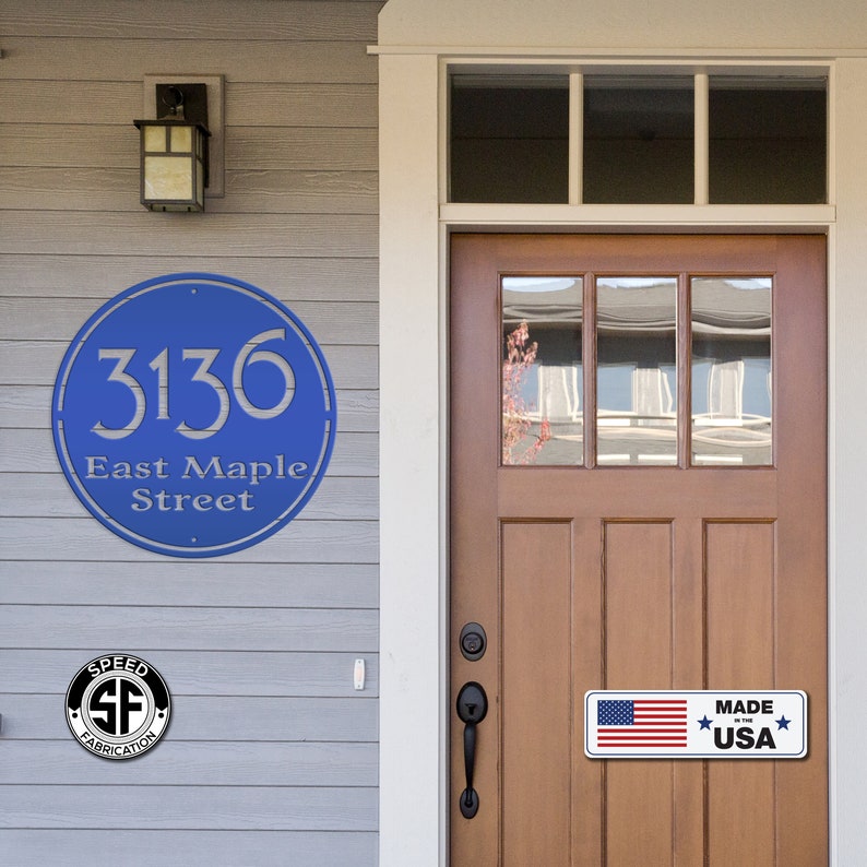 Personalized Round Address Metal Sign Modern Address Sign - Etsy