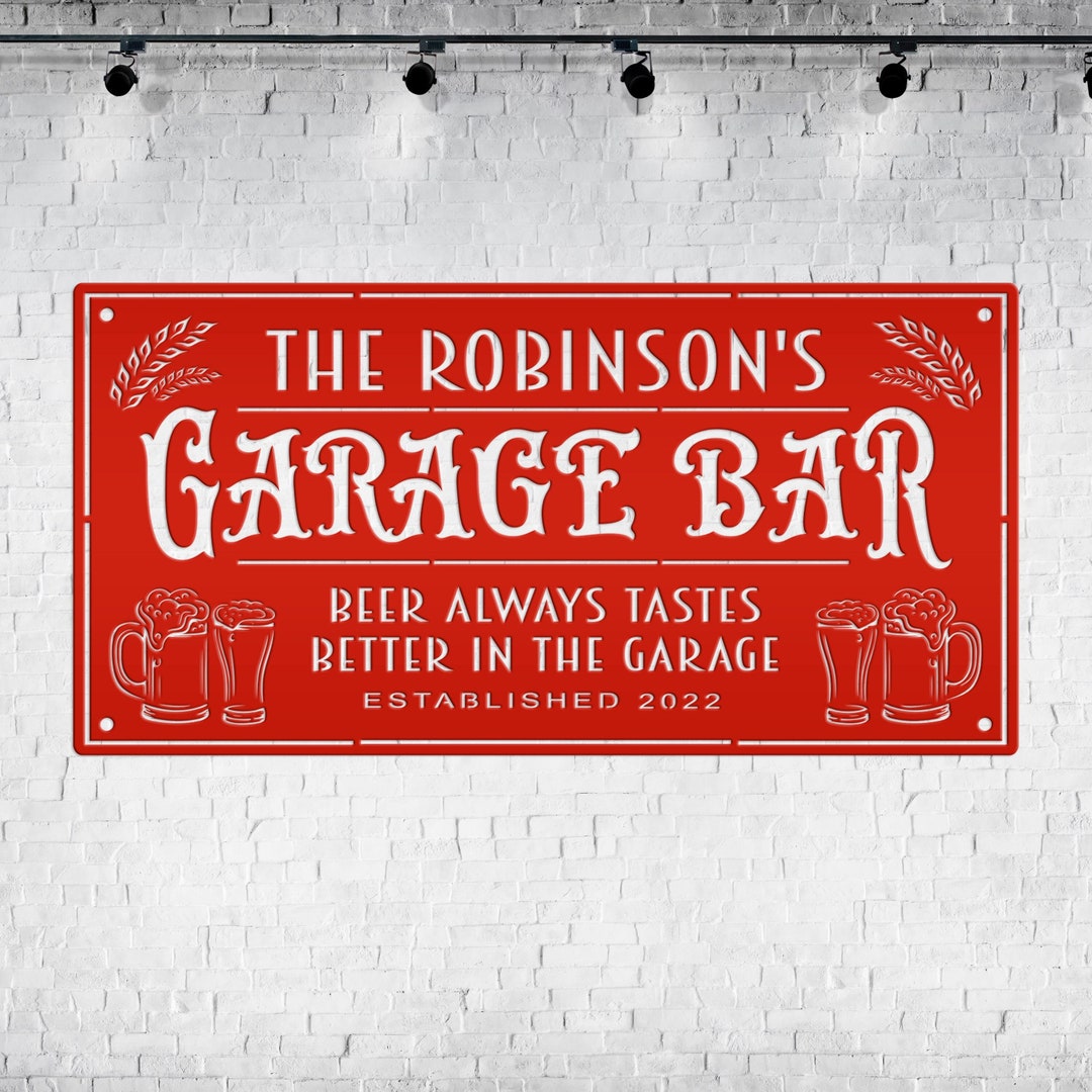 Rectangle Custom Garage Bar Metal Sign - Make It Your Own Wording- Man ...