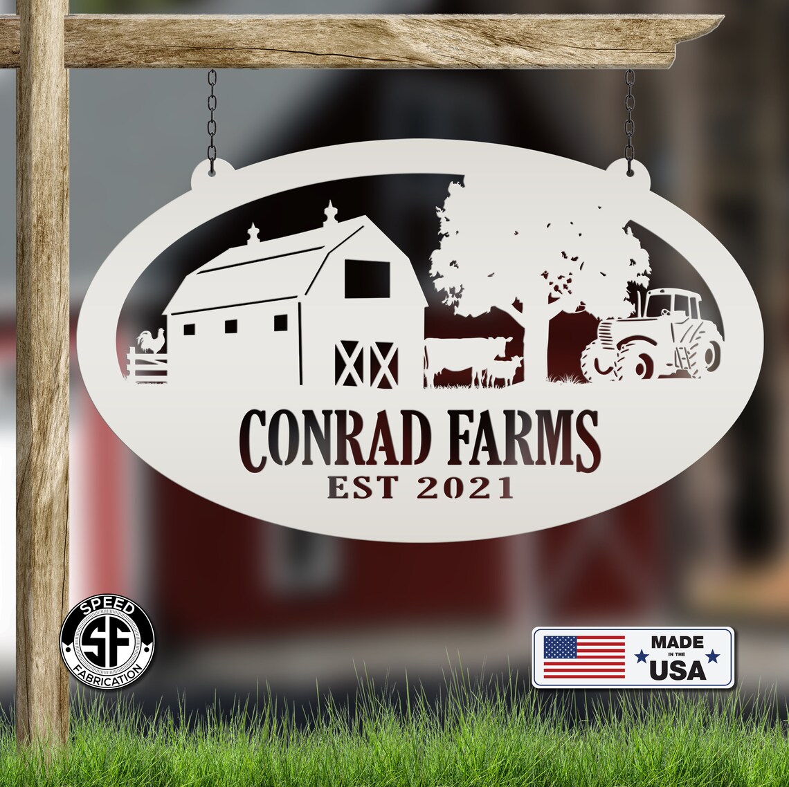Oval Farm Sign With Family Name and Established Date - Etsy
