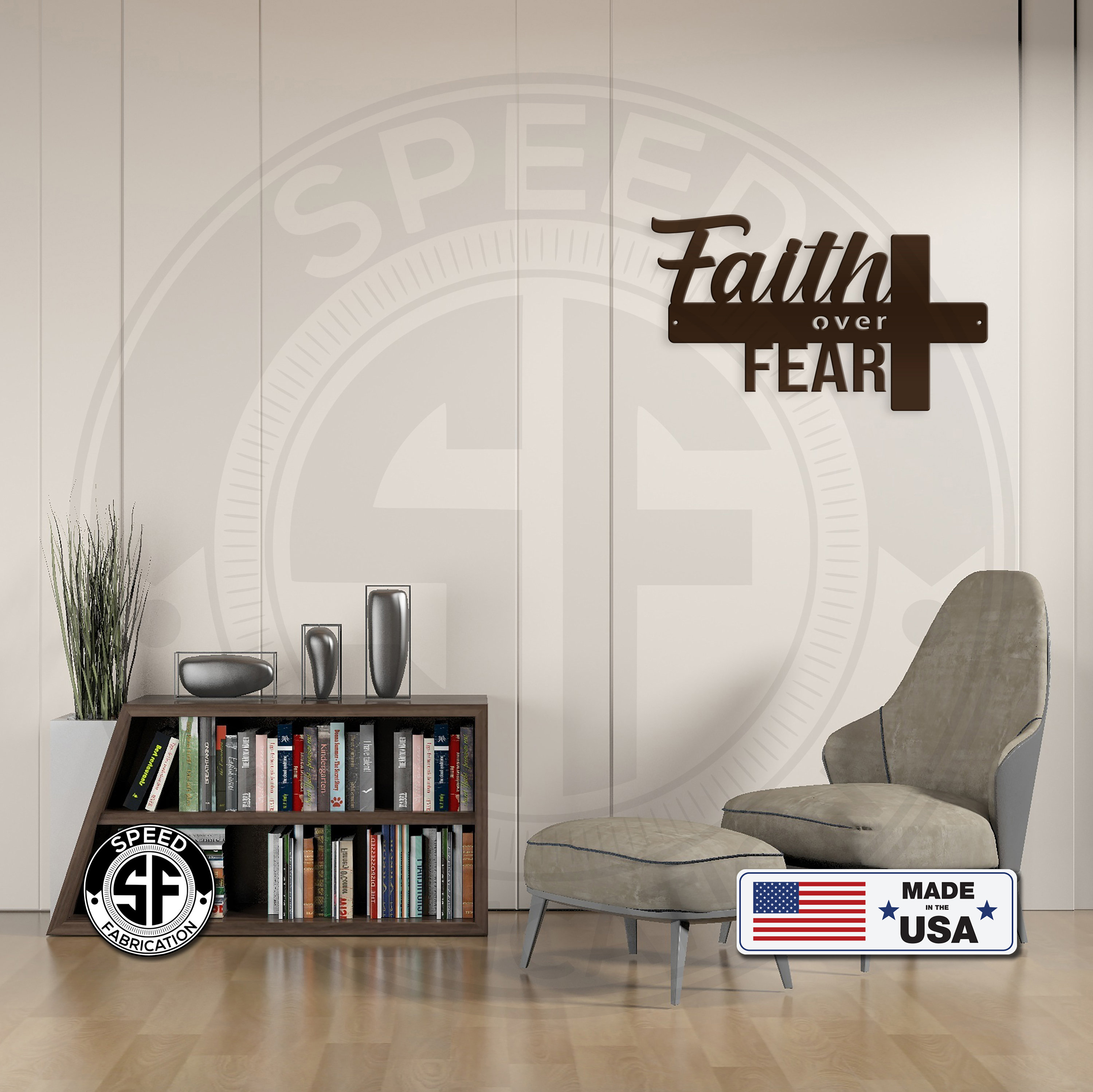 Christian Metal Sign Faith Over Fear | Etsy