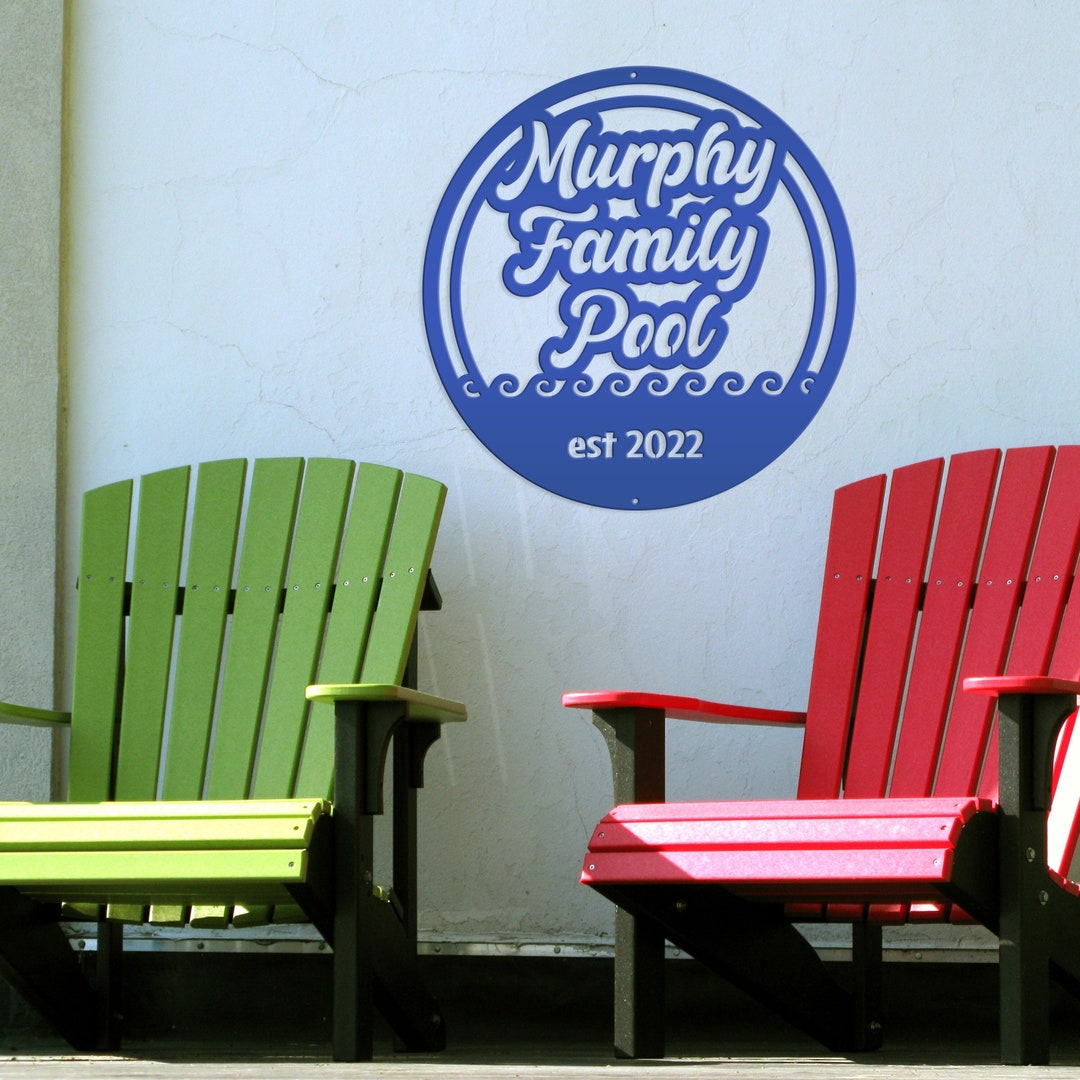 Custom Pool Sign for Outdoor Personalized Patio Family Sign Metal Decor ...