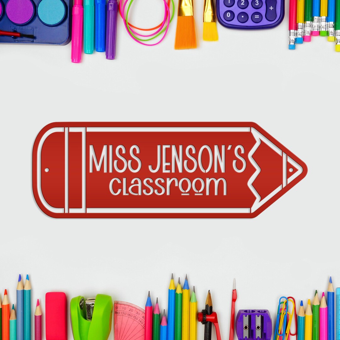 Custom Teacher Name Metal Sign - Personalized Classroom Sign - Gift for ...