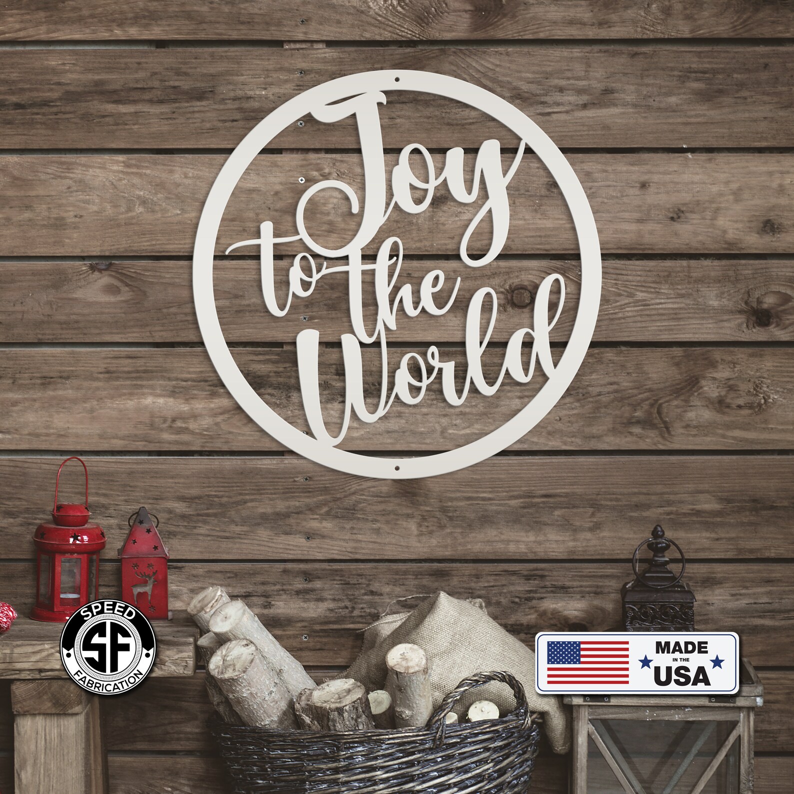 Round Joy to the World Christmas Décor Metal Sign - Etsy