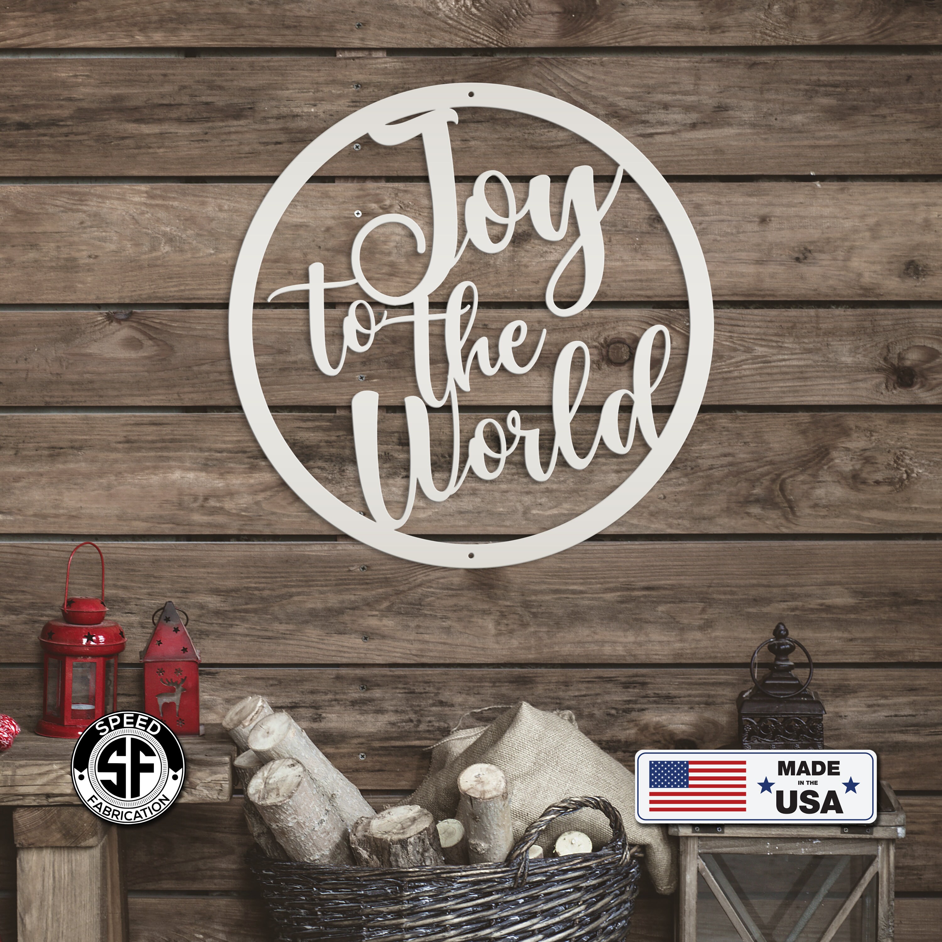 Round Joy to the World Christmas Décor Metal Sign - Etsy