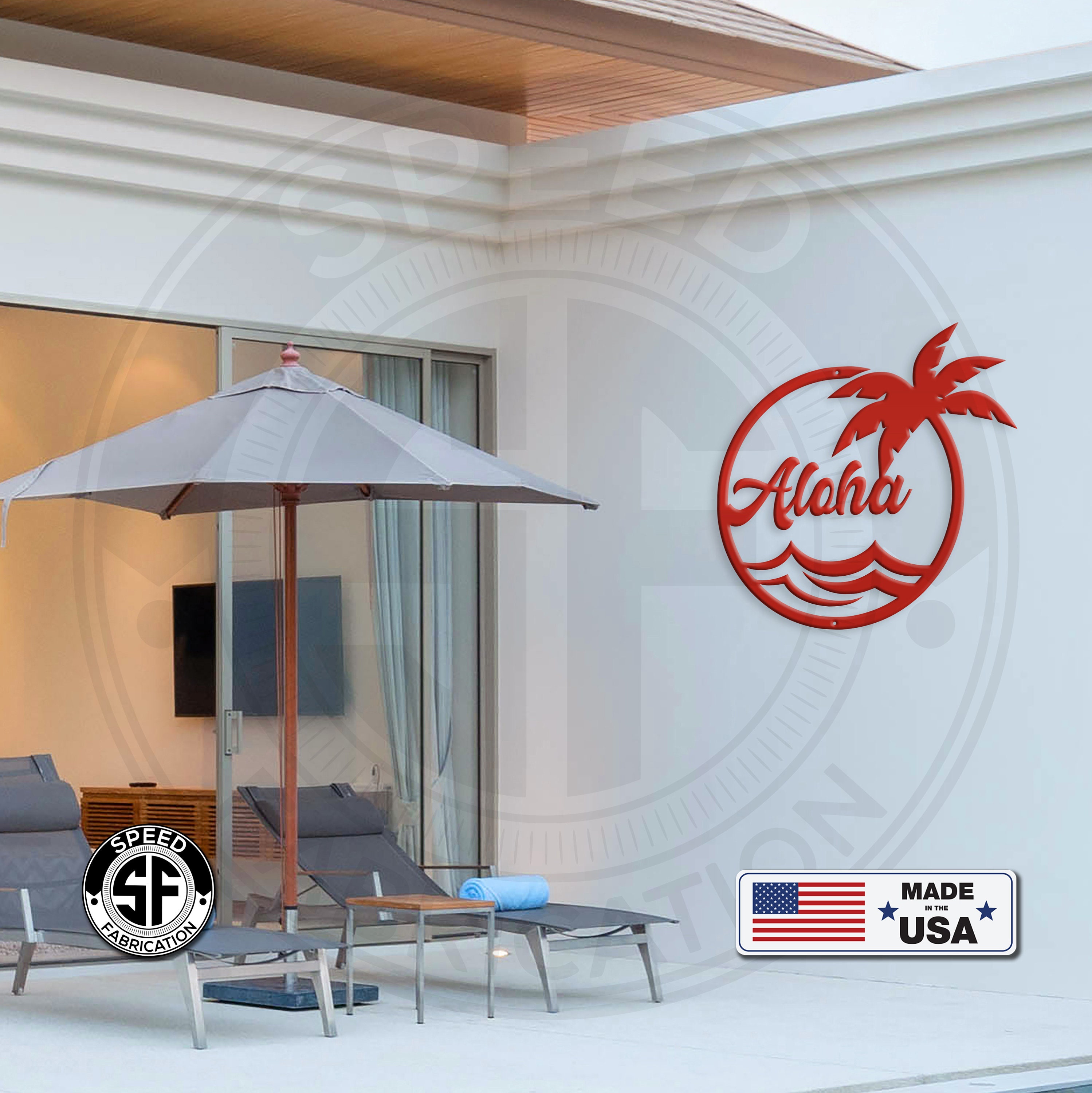 Palm Tree Aloha Sign Tropical Sign - Etsy