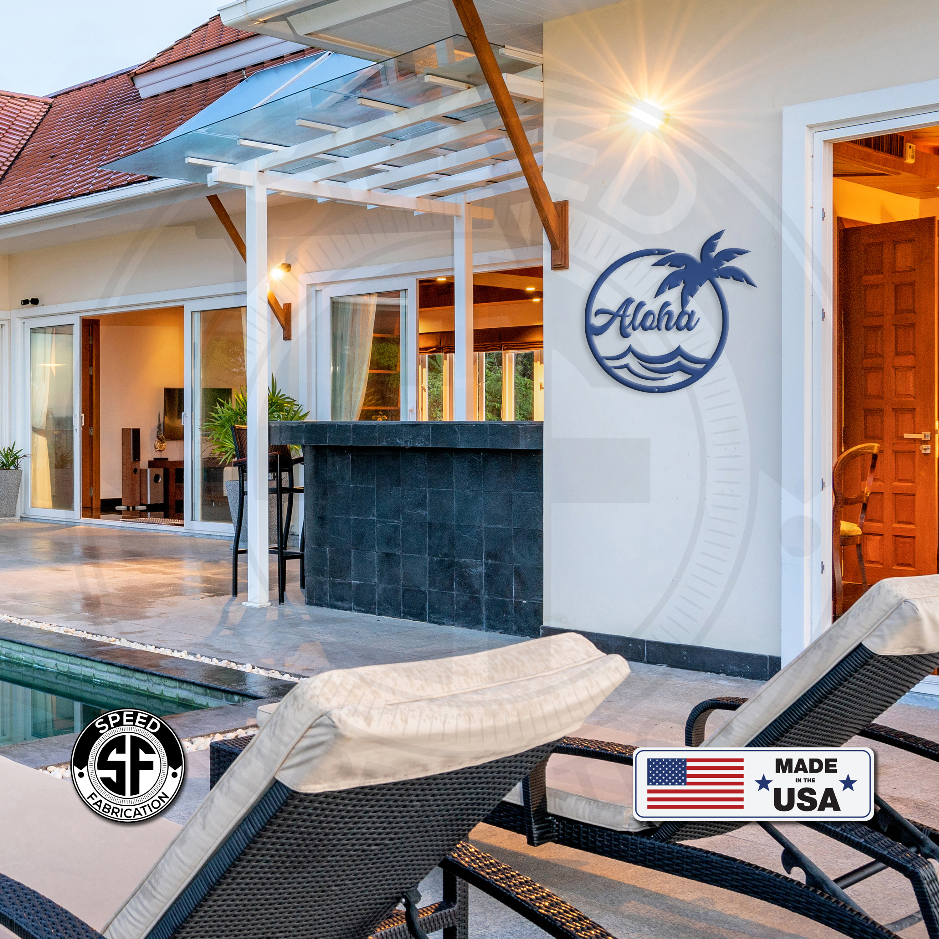 Palm Tree Aloha Sign Tropical Sign - Etsy