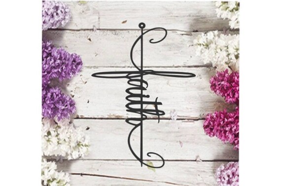 Faith Cross Wall Hanging Metal Sign Faith Christian Wall Art | Etsy