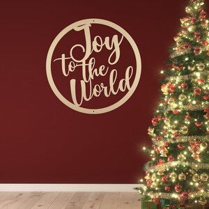 Round Joy to the World Christmas Décor Metal Sign - Etsy