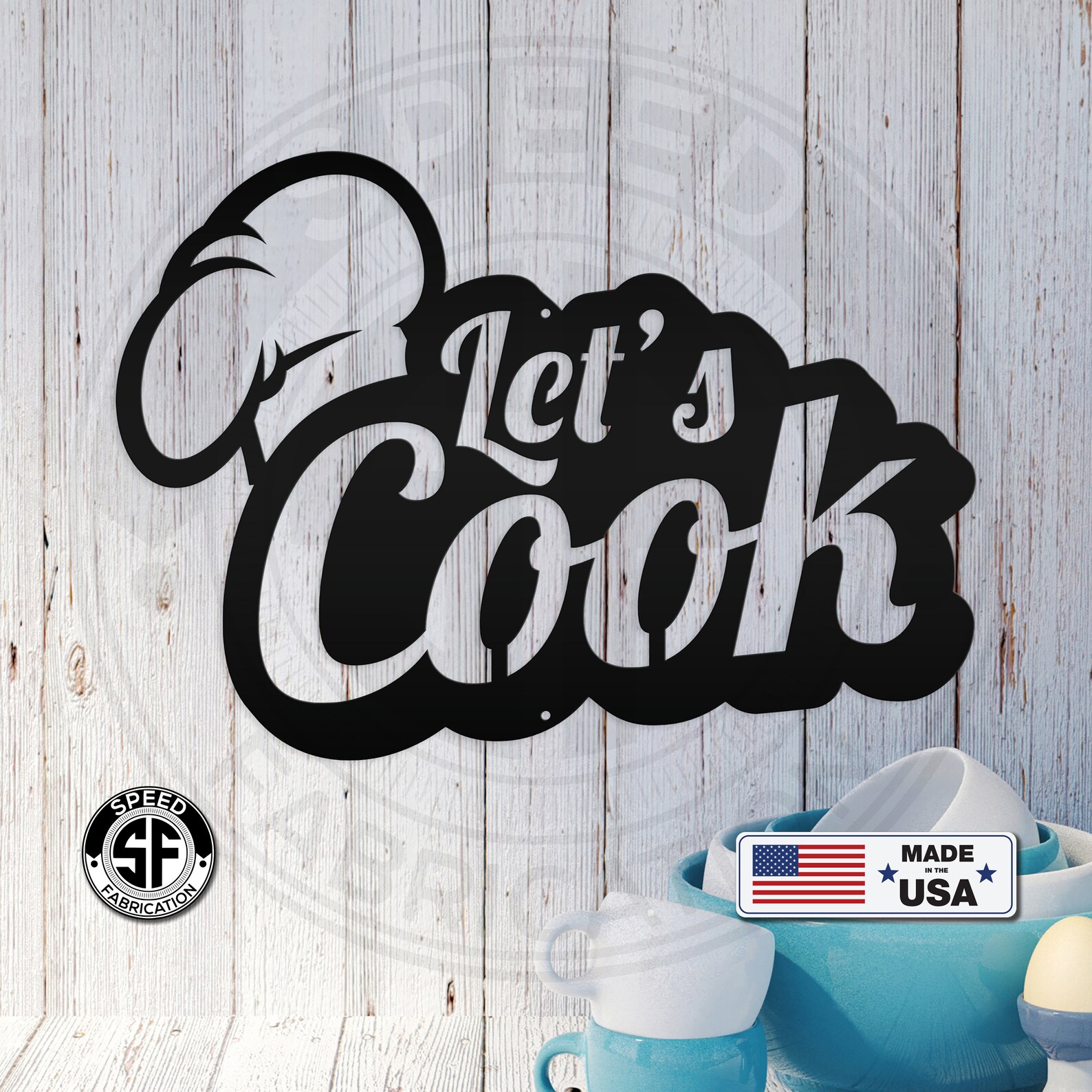 Let's Cook Kitchen Metal Sign | Etsy