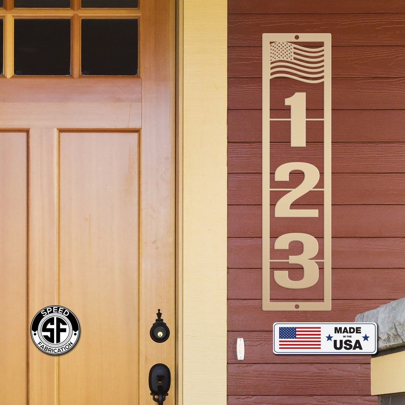 Patriotic Address Sign Metal Flag Address Sign Outdoor - Etsy