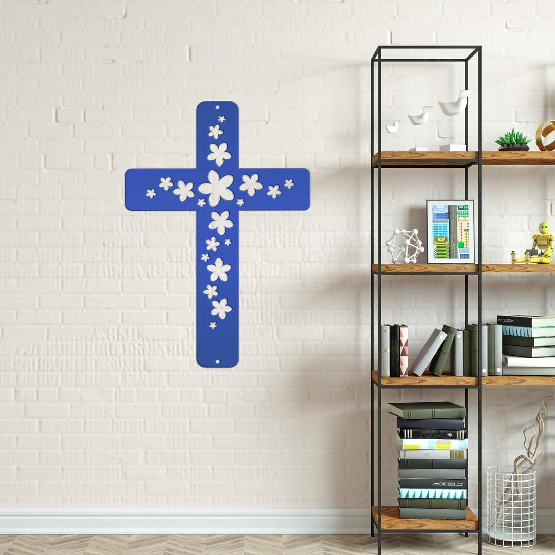 Flower Metal Cross Sign - Etsy