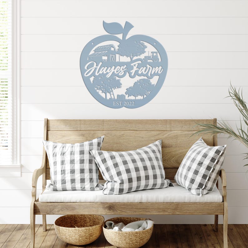 Farm Sign Apple Orchard Sign, Metal Indoor Outdoor Wall Signage ...