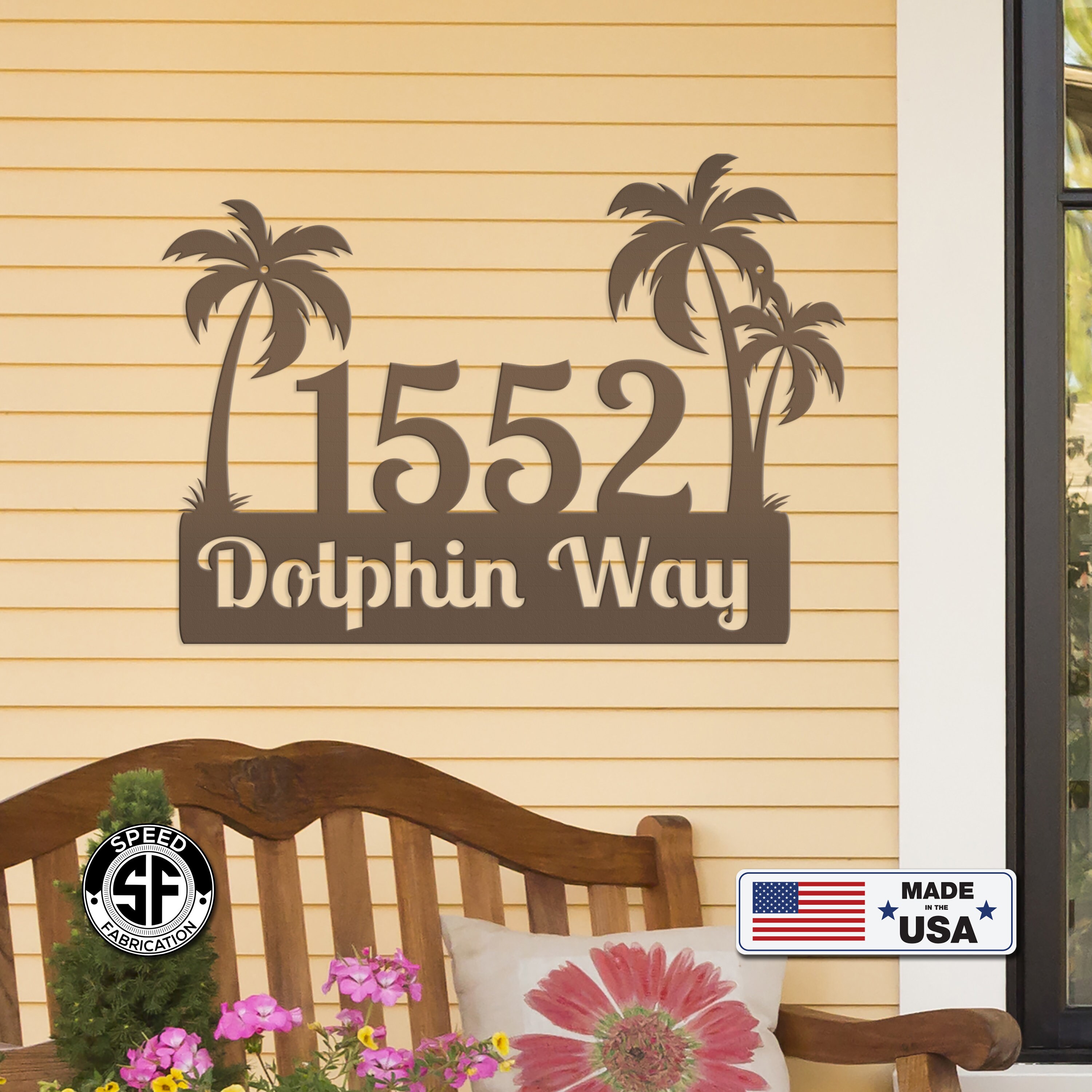 Custom Palm Trees Address Sign With Street Address - Etsy