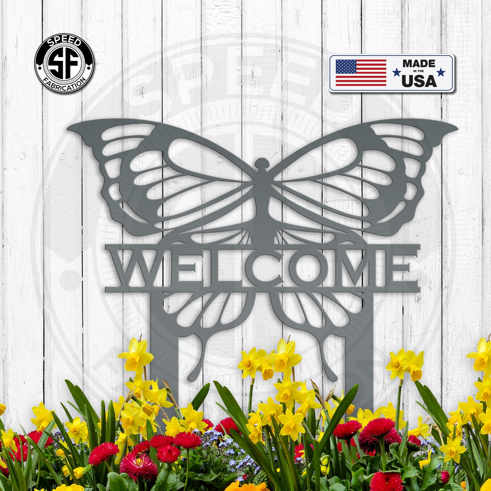 Welcome Yard Sign Butterfly Yard Stake for Flowerbed Outdoor - Etsy