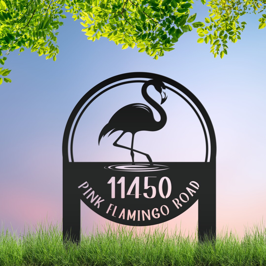 Metal Address Sign, Flamingo Yard Sign, Bring the Tropics Straight to ...