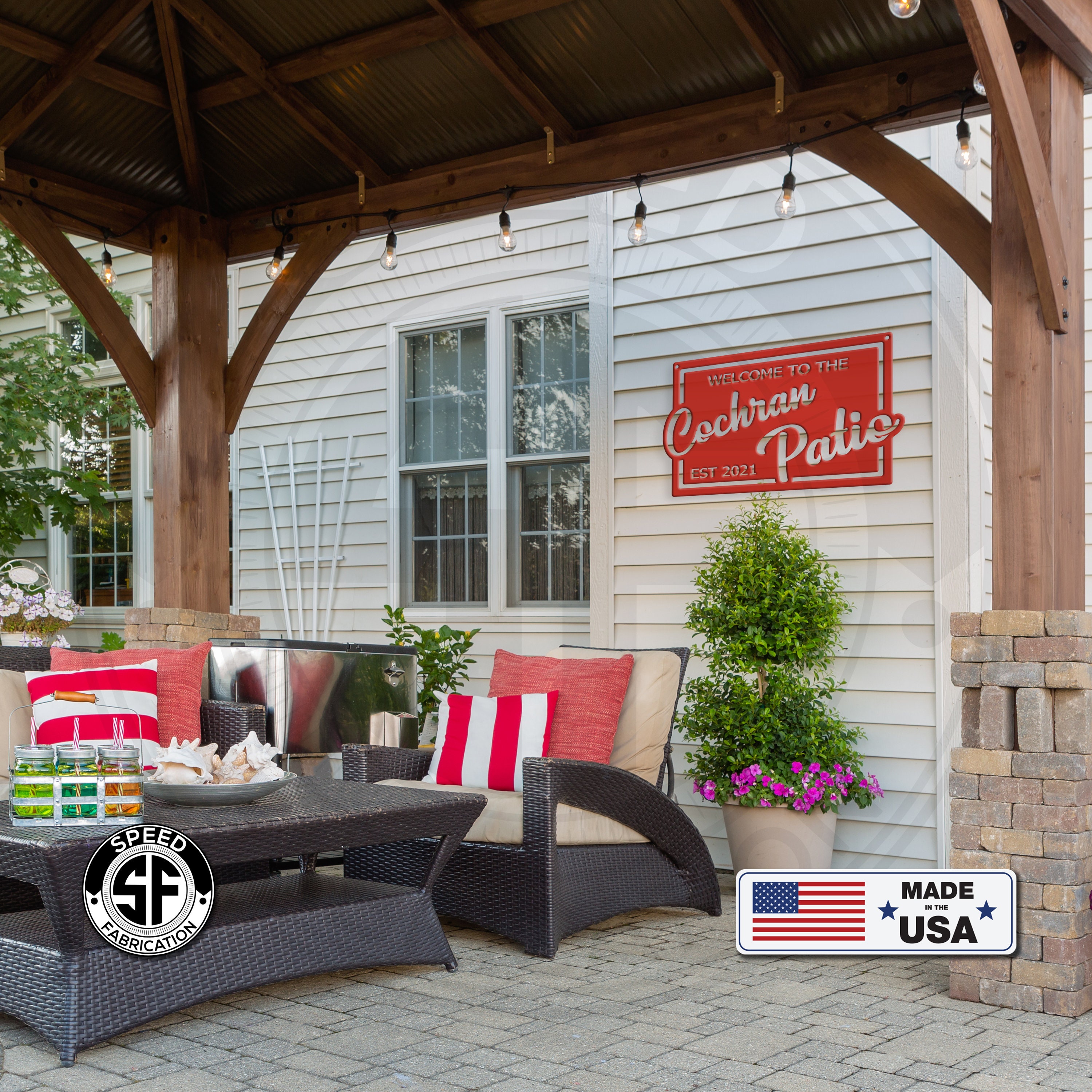 Personalized Rectangle Patio Sign With Established Date - Etsy