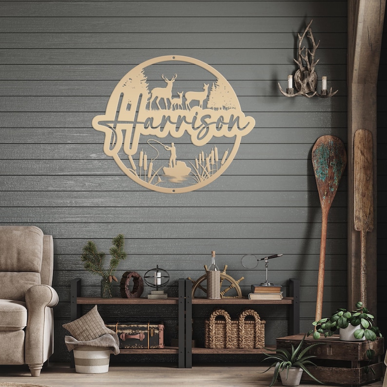 Custom Deer and Hunting Scene Sign- Personalized Sign - Etsy