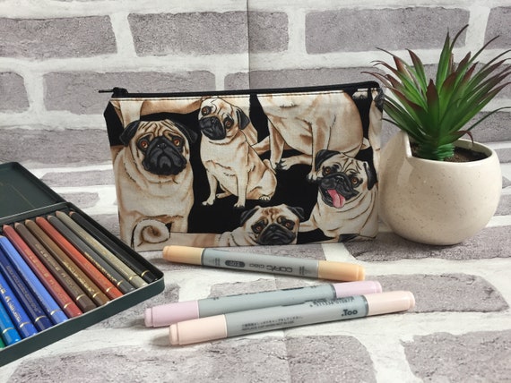 Pugs pencil case pug dog cute dog pencil case gift for dog | Etsy