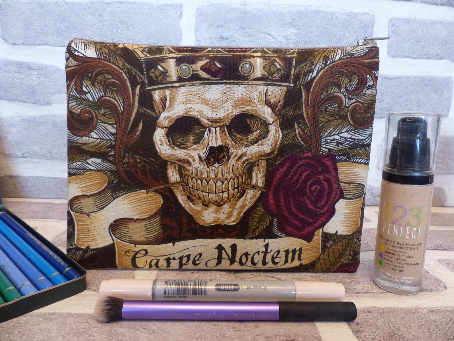 Skull Pencil Case Skull Makeup Bag Gothic Skull Pencil Case - Etsy