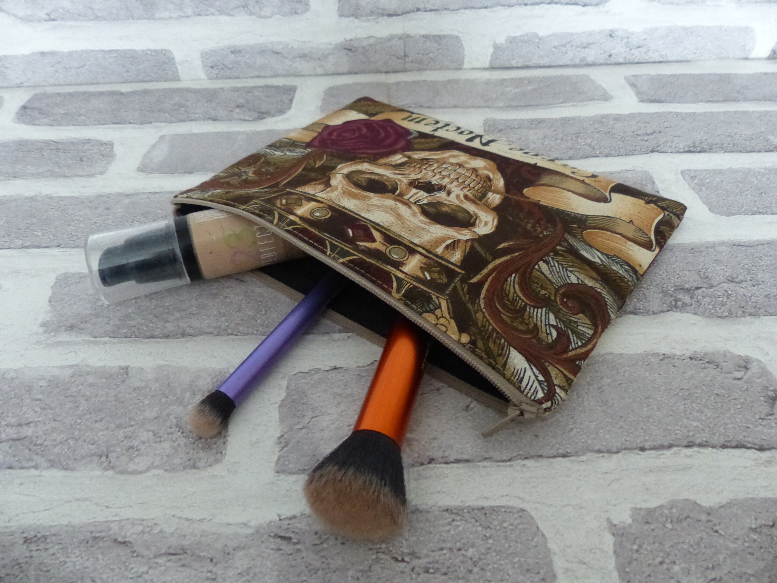 Skull Pencil Case Skull Makeup Bag Gothic Skull Pencil Case - Etsy