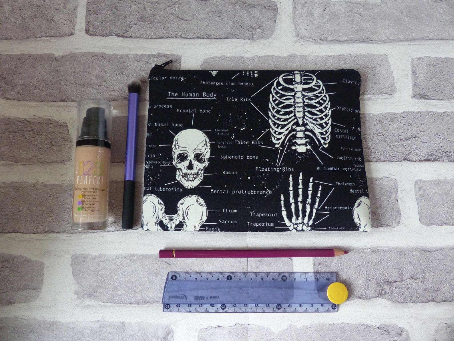 Skull Pencil Case Skull Makeup Bag Anatomy Bag Skeleton | Etsy