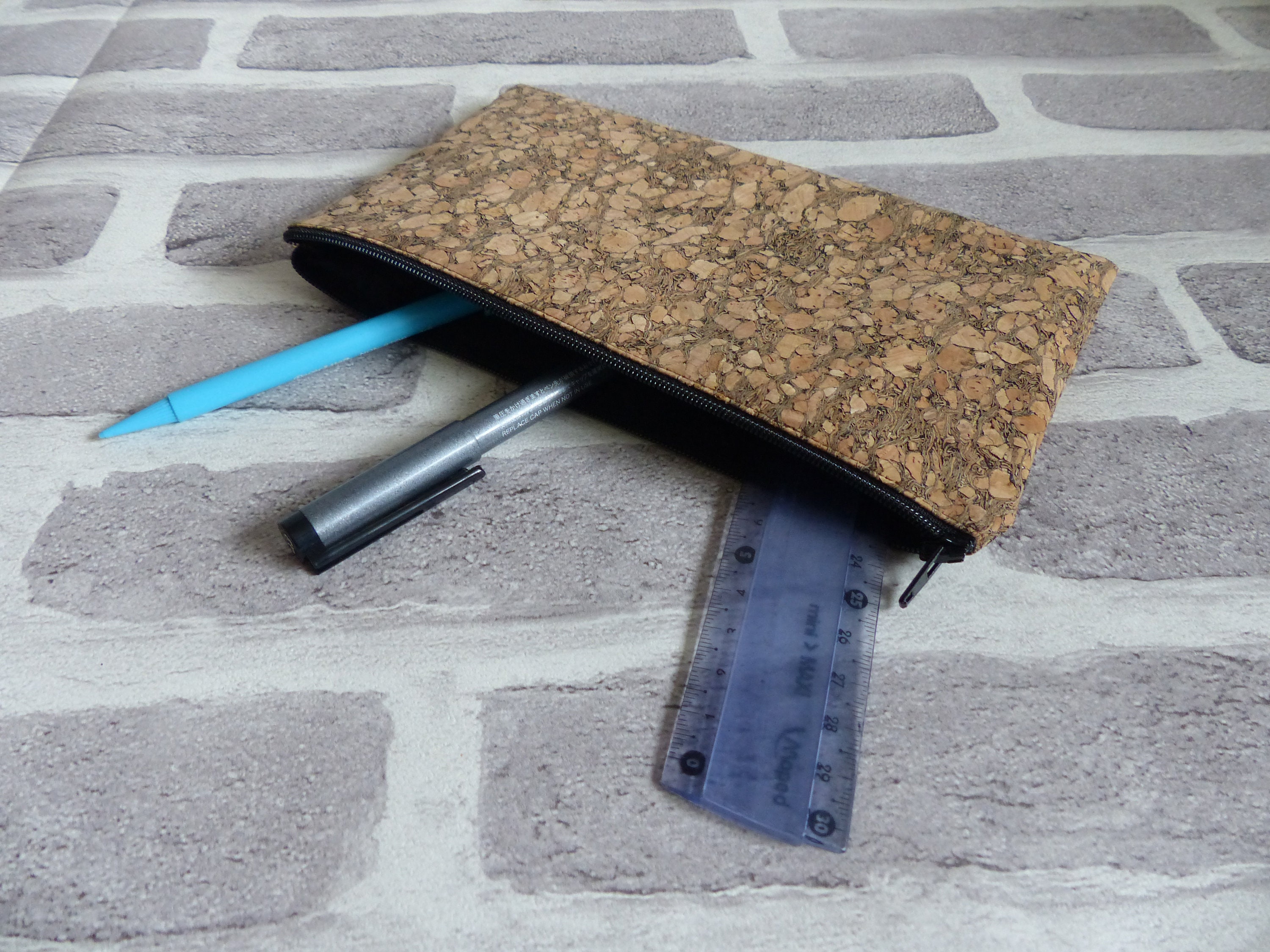 Cork Effect Pencil Case Cork Pencil Case Wood Pencil Case | Etsy