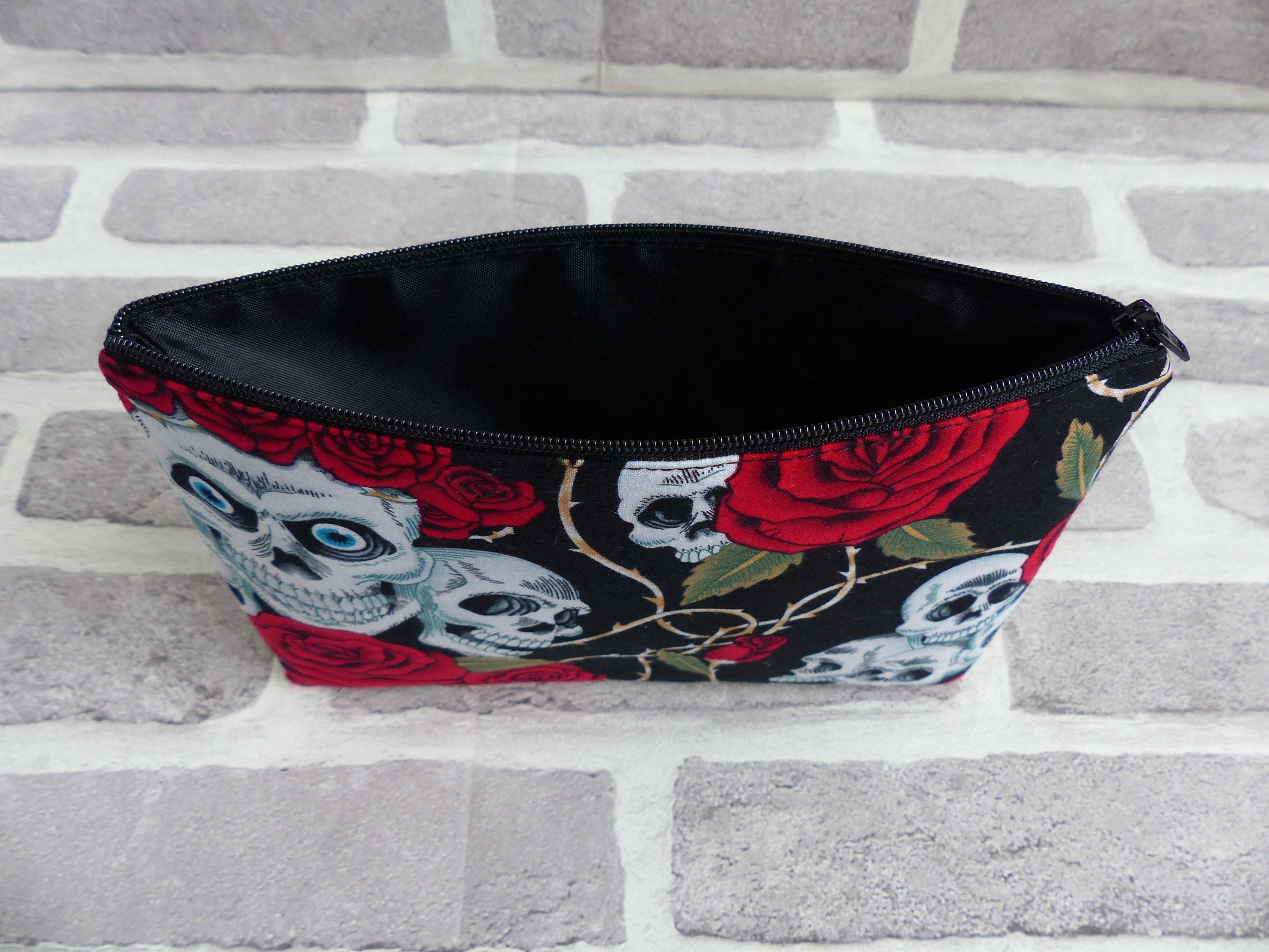 Skull Pencil Case Skull Makeup Bag Skull Flat Pencil Case | Etsy