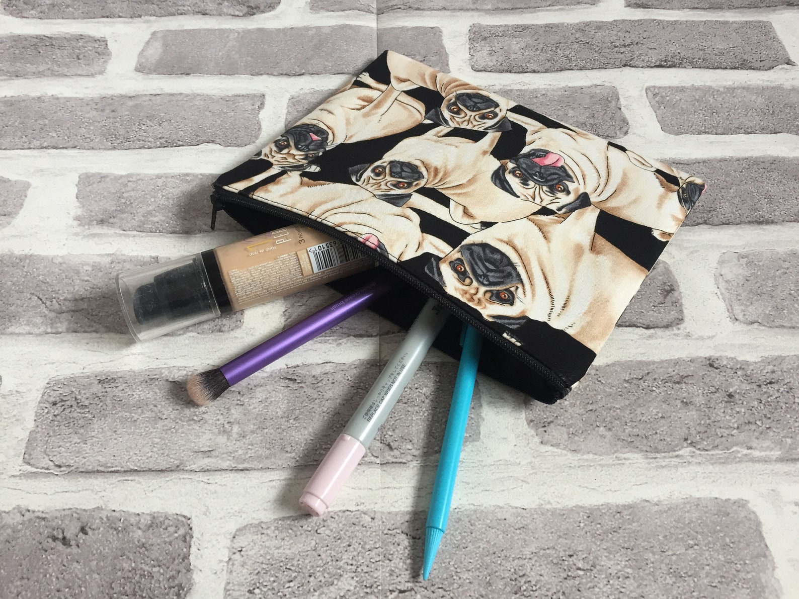 Pug Makeup Bag Pug Pencil Case Pug Cute Dog Pencil Case | Etsy