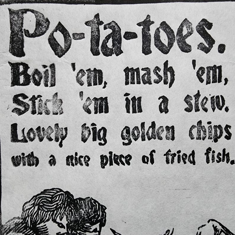 Lord of the Rings Medieval-style Woodcut Print - "po-tat-oes" - Etsy